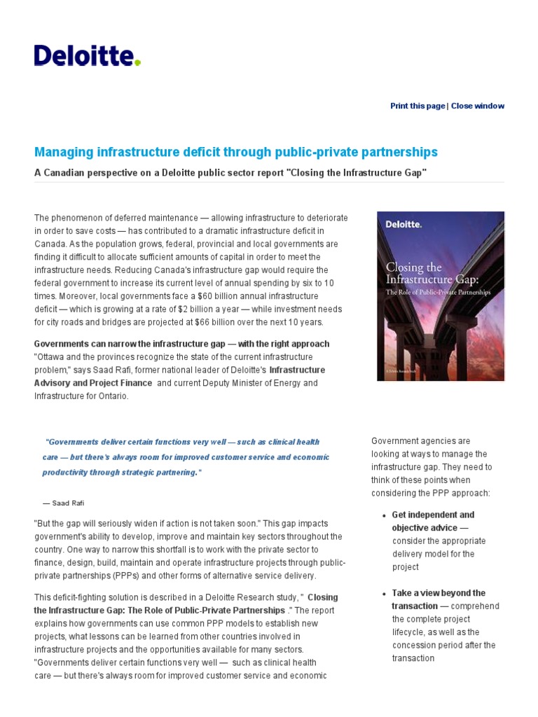 Deloitte - Public Private Partnerships | PDF | Public–Private ...