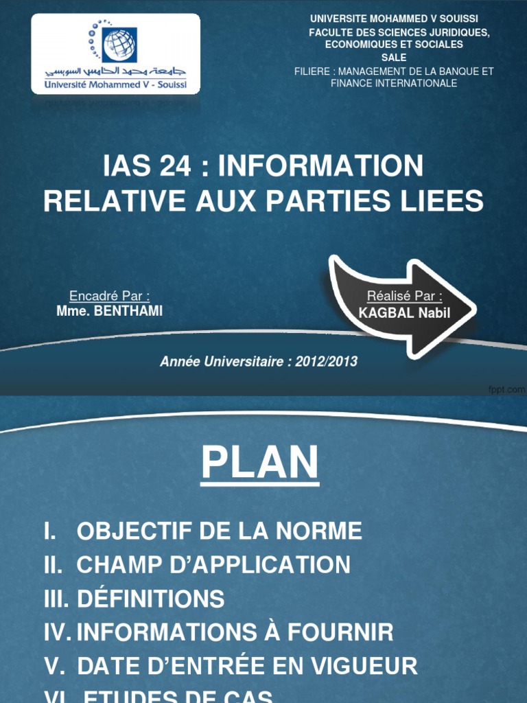Ias 24 - Information Relative Aux Parties Liees | PDF | Normes internationales d'information ...