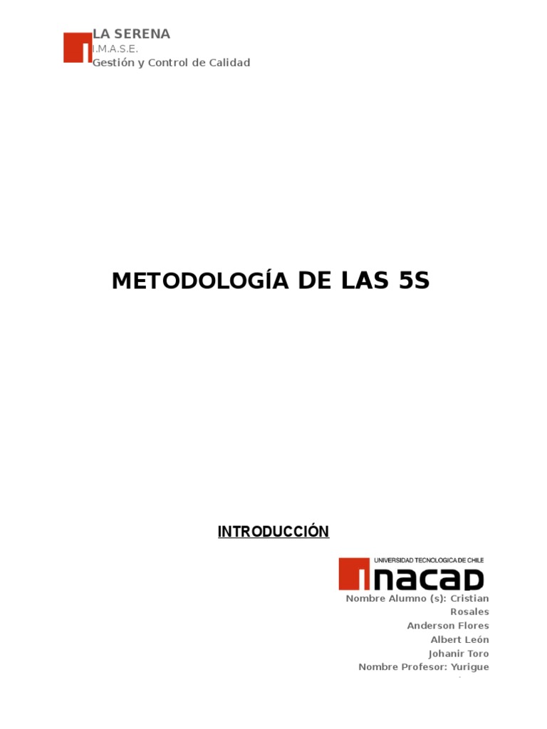 Informe de Las 5s | PDF | Programación de computadoras | Calidad ...