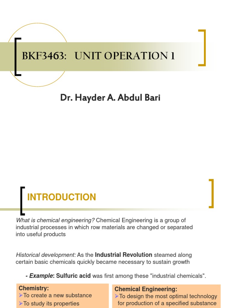 Introduction To Unit Operation | PDF | Distillation | Phase (Matter)