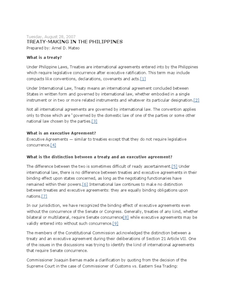 Treaty vs Executive Agreement | Ratification | Treaty