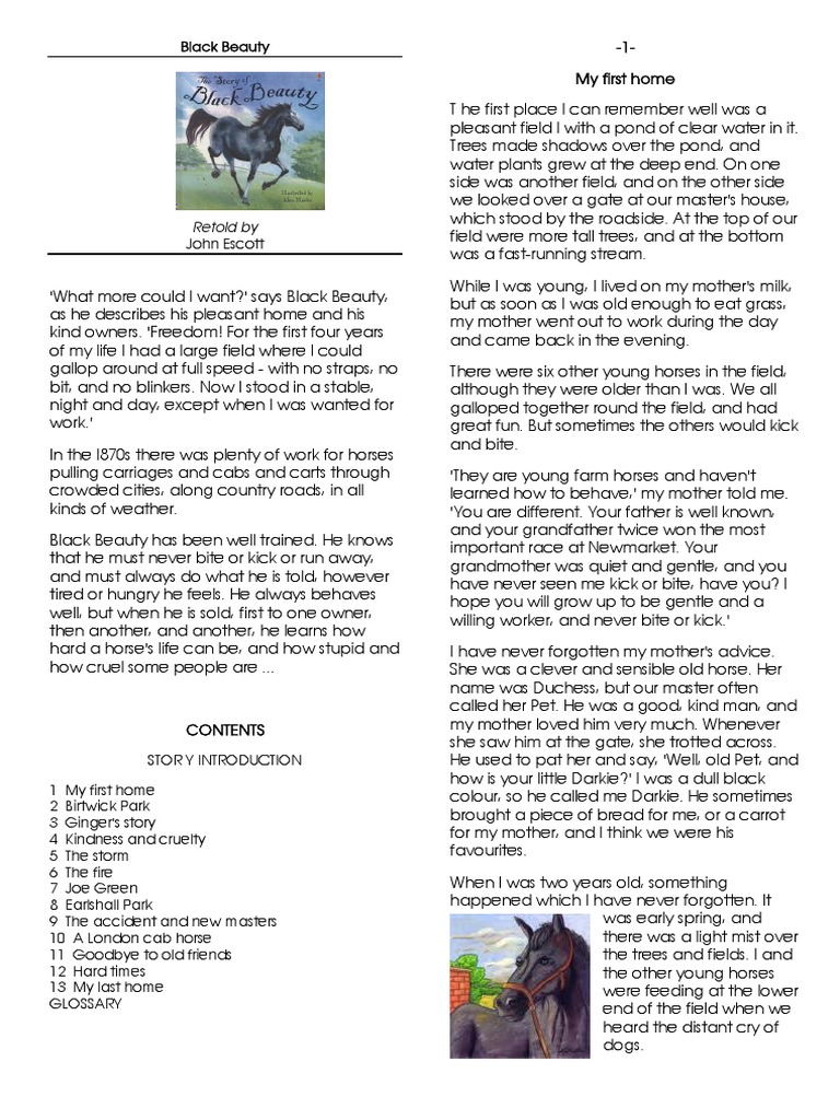 Black Beauty Retold Story of Kindness and Freedom | PDF | Black Beauty ...