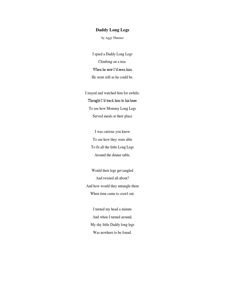 Daddy Long Legs: A Poetic Observation | PDF