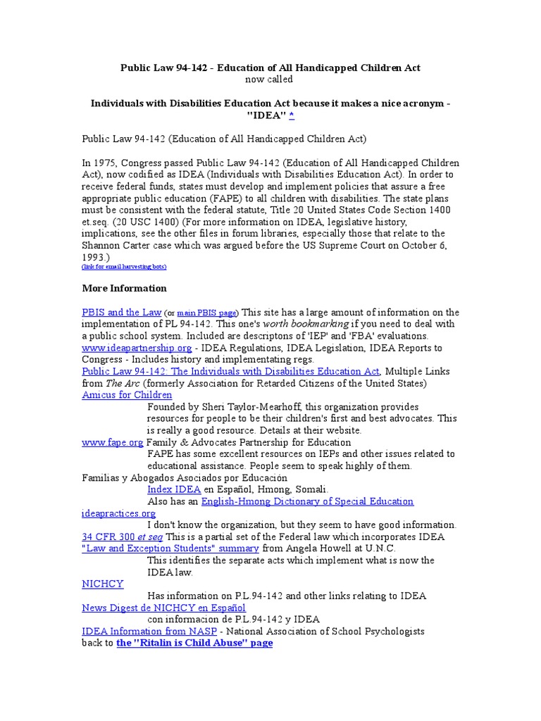 Public Law 94 | PDF