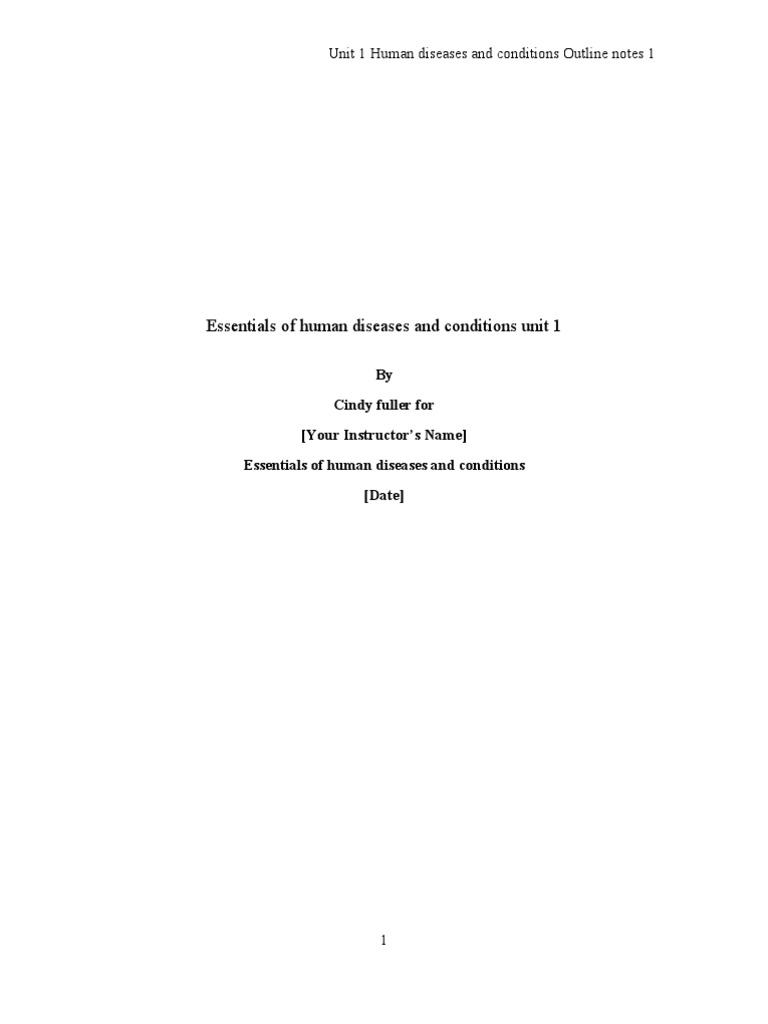 Essentials of Human Diseases Outline | PDF | Symptom | Clinical Medicine