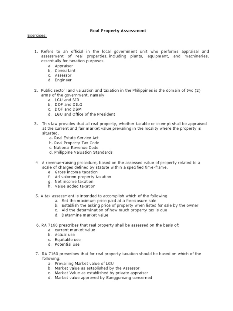 Real Property Tax Assessment Guide | PDF | Property Tax | Real Estate ...