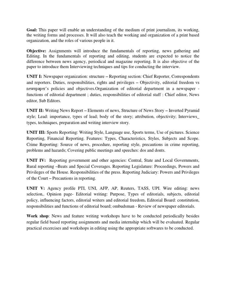 An Introduction to Print Journalism: Exploring the Fundamentals of ...