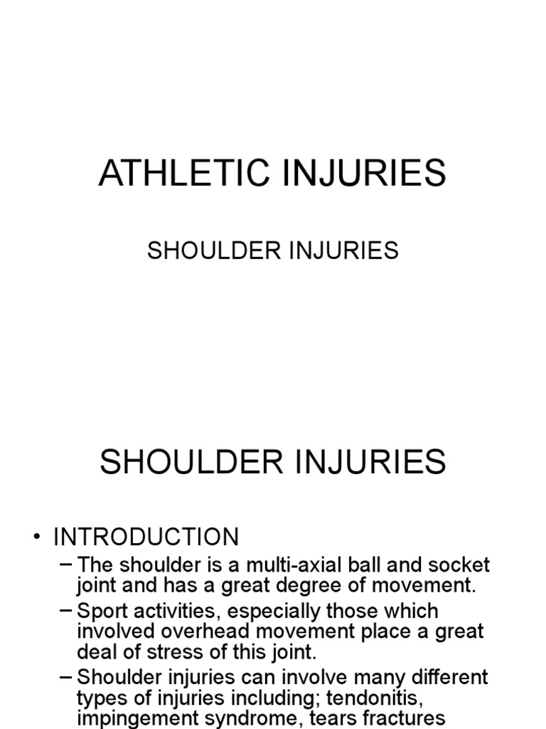 Shoulder Injuries | PDF | Shoulder | Anatomical Terms Of Motion