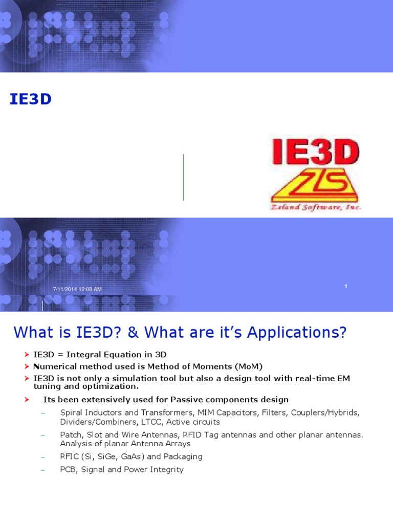 IE3D: Advanced EM Simulation Tool | PDF | Antenna (Radio) | Synthesizer
