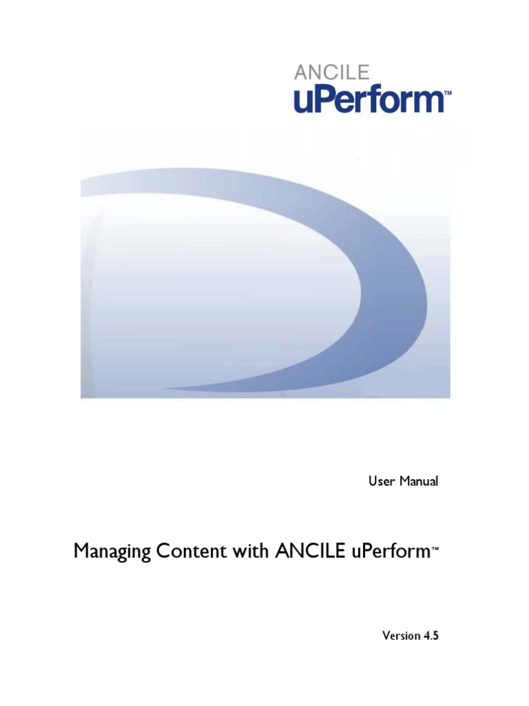 ANCILE UPerform 4.50.0 Managing Content | PDF | Websites | Hyperlink