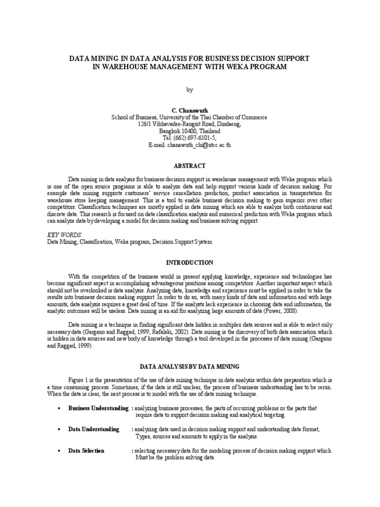 Classifying Customers and Predicting Warehouse Rental: Data Mining Case Studies Using Weka | PDF ...