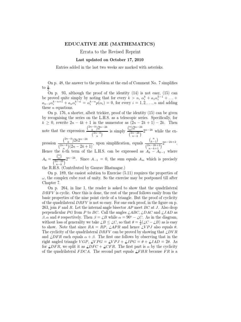 Errata 1 Pdf Circle Trigonometric Functions