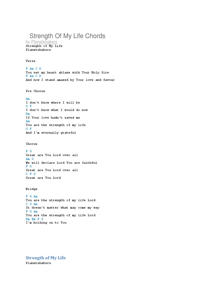 Strength of My Life Chords | PDF | Song Structure