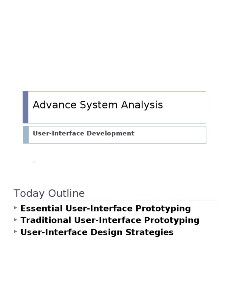 Advance System Analysis l4 | PDF | User Interface | Software Prototyping