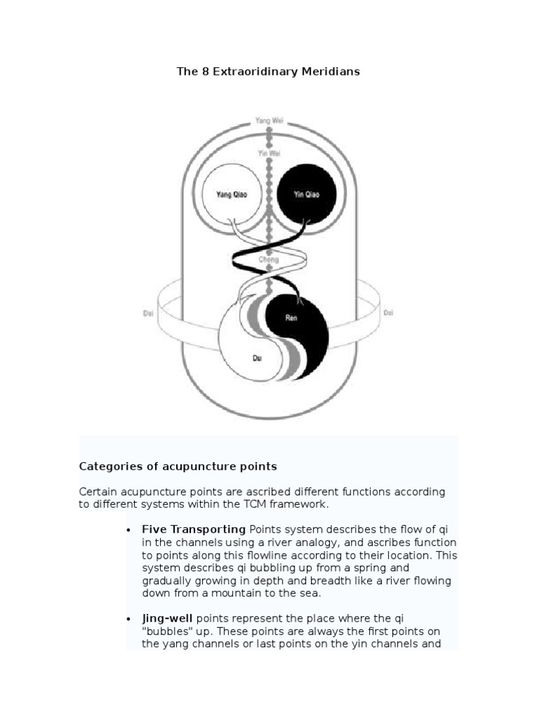 Overview of the Eight Extraordinary Meridians | PDF | Meridian (Chinese ...