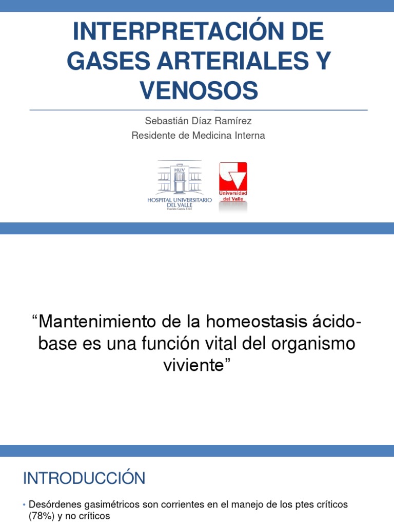 Interpretación de Gases Arteriales | PDF | Vena | Ácido láctico