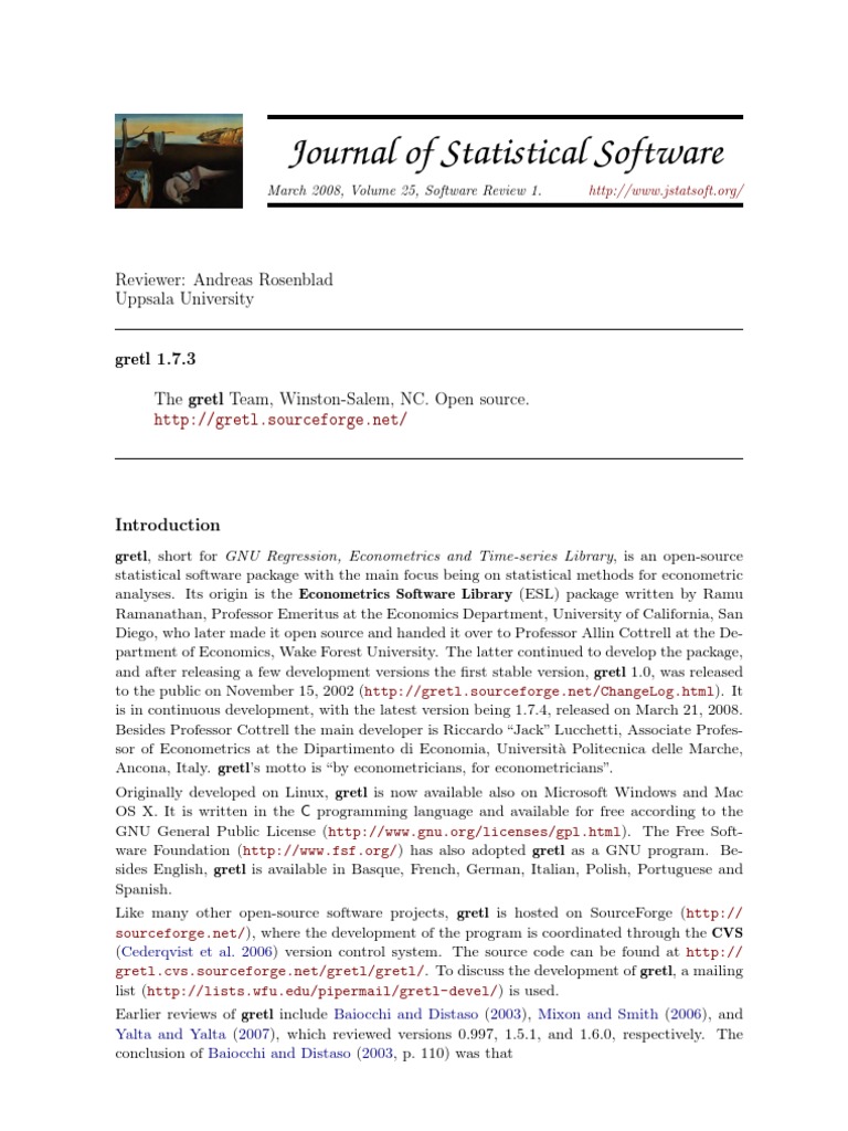 Gretl Paper | PDF | Command Line Interface | Ordinary Least Squares