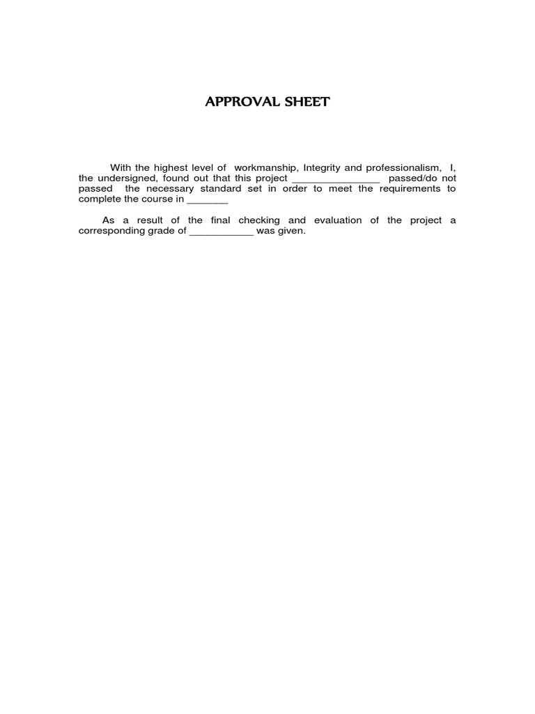 Project Approval and Evaluation Sheet | PDF | Business | Art