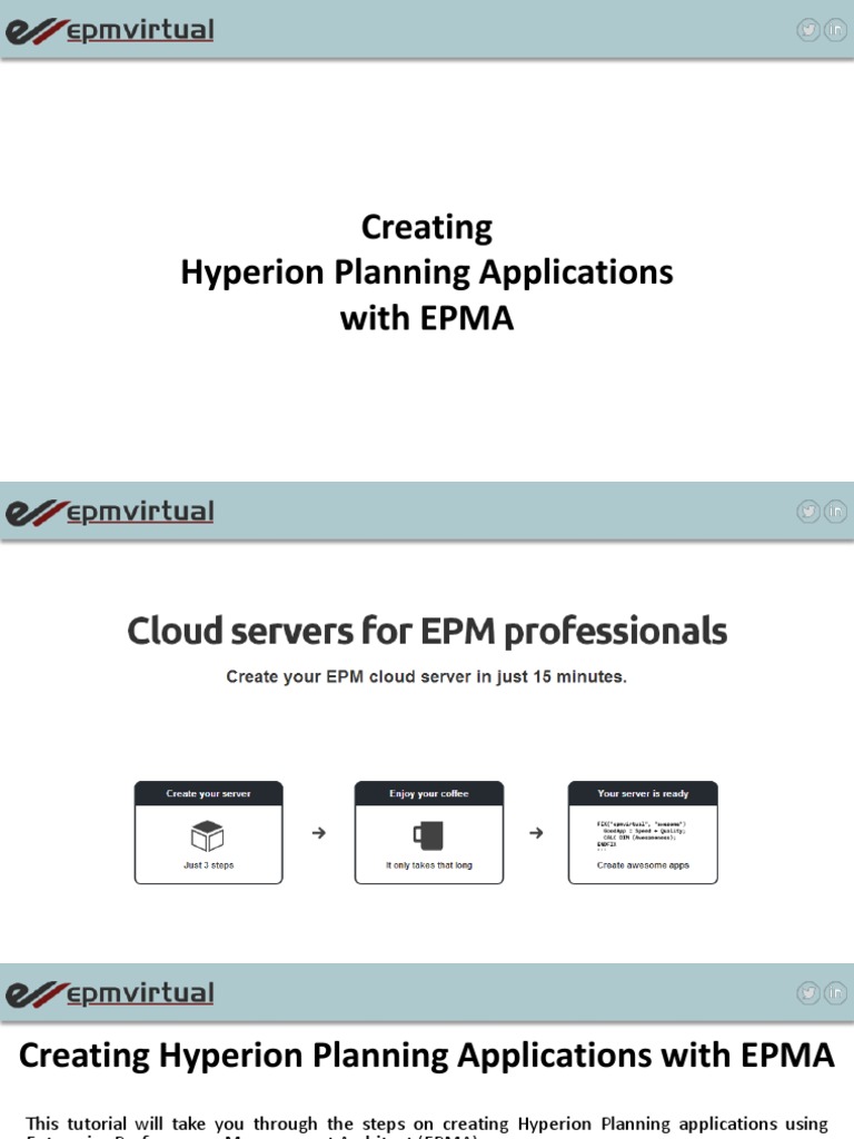 Creating Hyperion Planning Applications With EPMA | PDF