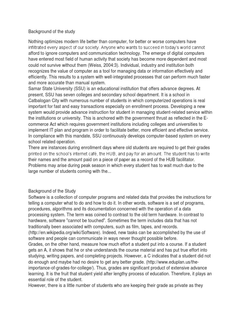 Background of The Study | PDF | Computer Program | Programming