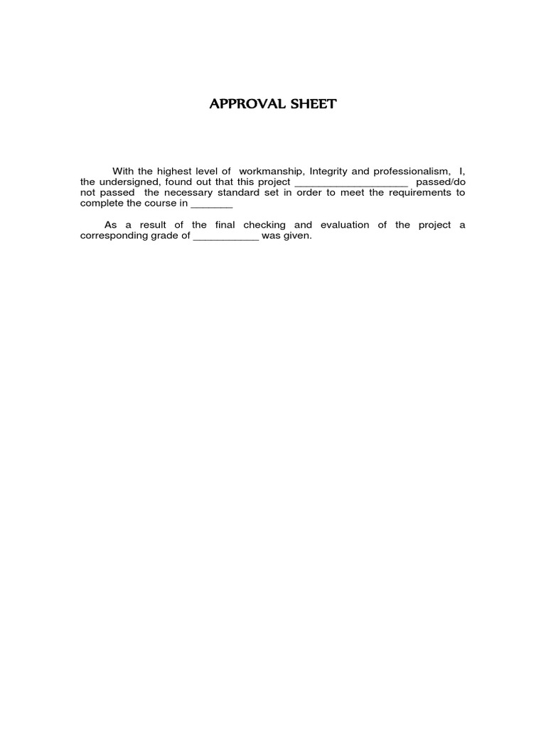 Project Approval Evaluation Sheet | PDF