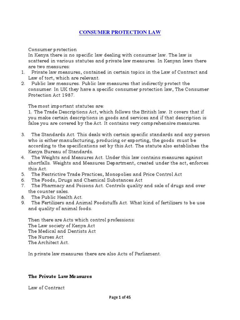 Consumer Protection Law | PDF | Contractual Term | Consumer Protection