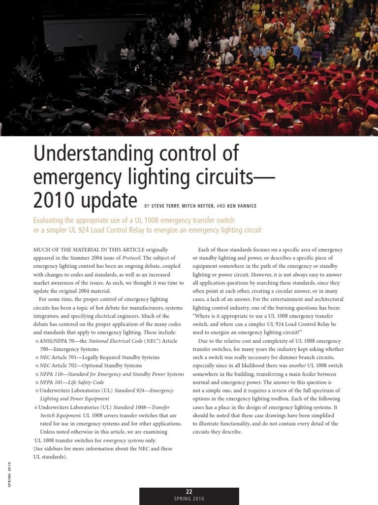 Understanding Emergency Lighting 2010 Update | PDF