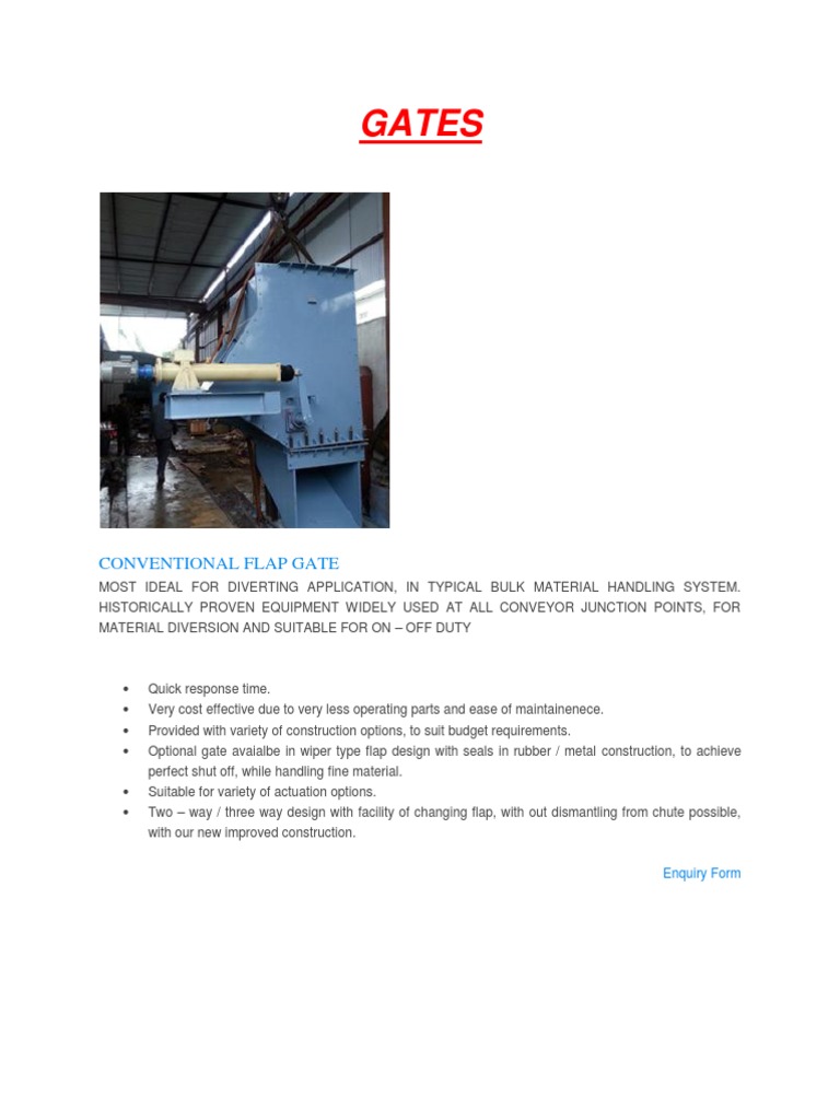 Gates: Conventional Flap Gate | PDF | Solid | Industries