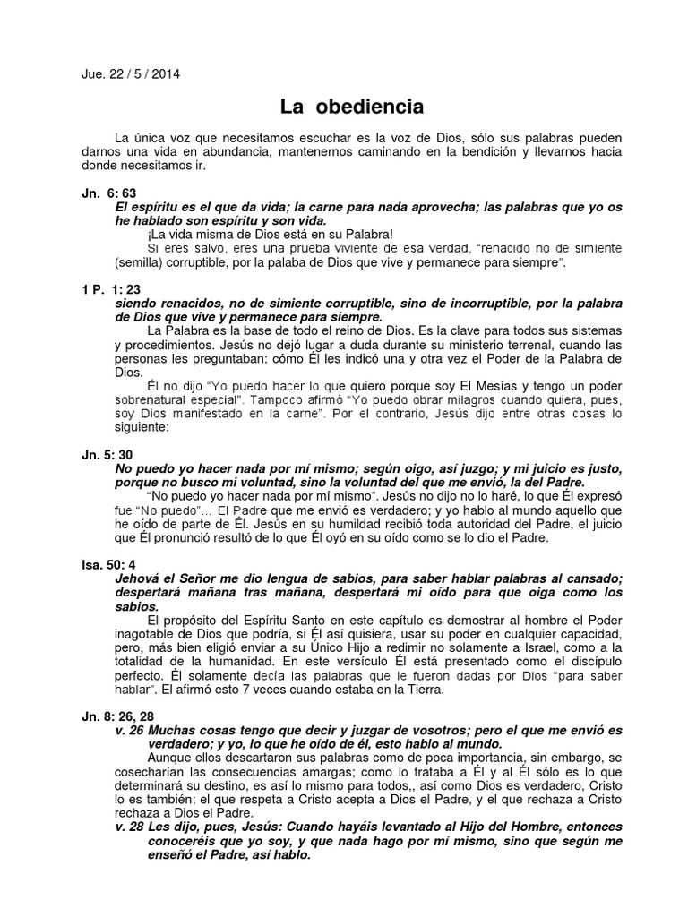 La Obediencia Pdf Pdf Espíritu Santo Jesús