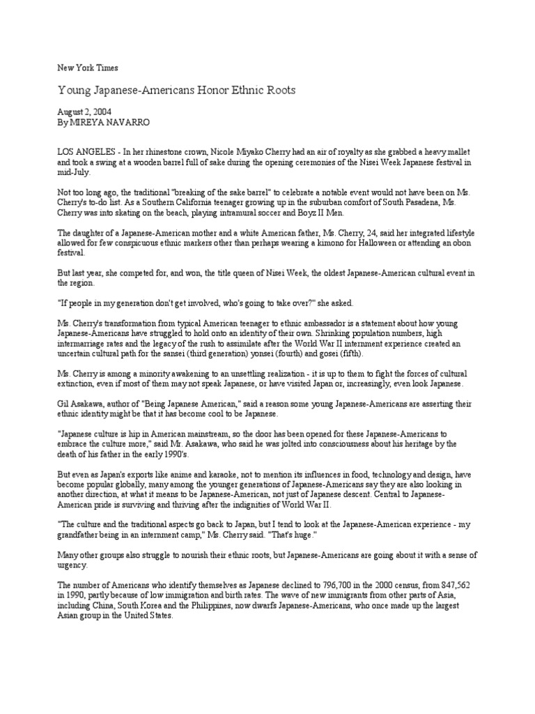 Japanese-American Identity | Download Free PDF | Japan | Japanese Diaspora