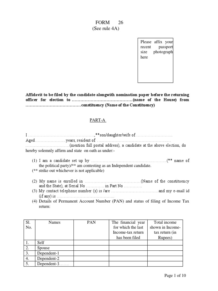 Form 26 (See Rule 4A) | PDF | Deposit Account | Investing