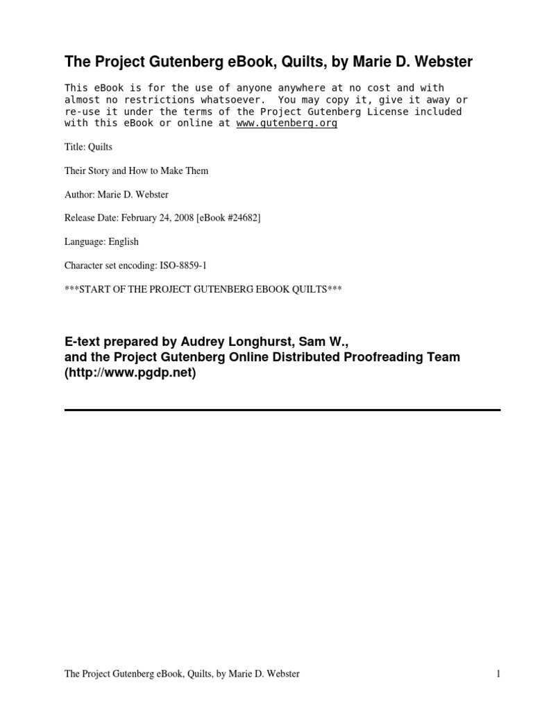 QuiltsTheir Story and How To Make Them by Webster, Marie D. (Marie ...