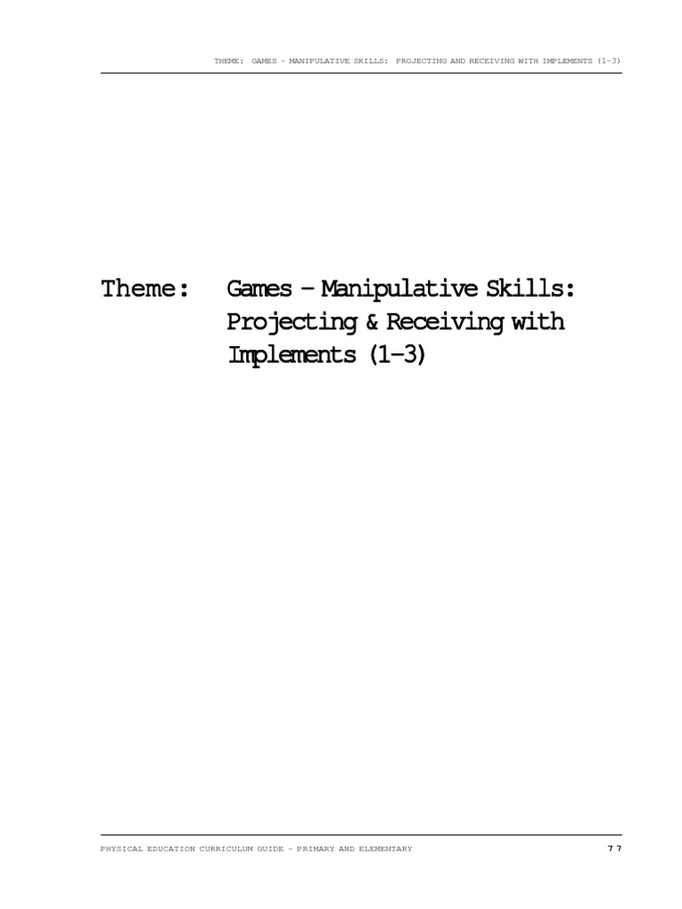 Badminton and Manipulative Skills | PDF | Physical Education ...