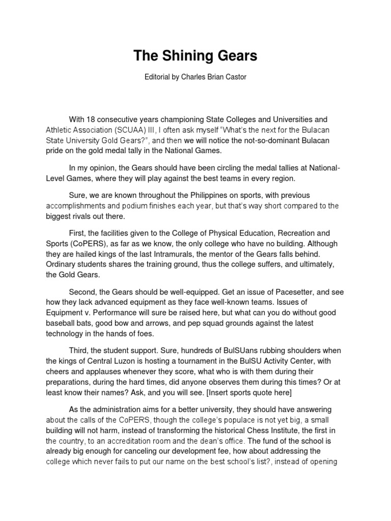 Sports Editorial Sample | Download Free PDF | Sports | Leisure