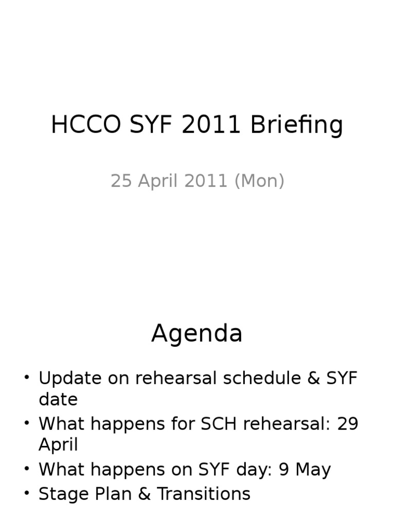 SYF Stage Briefing | PDF