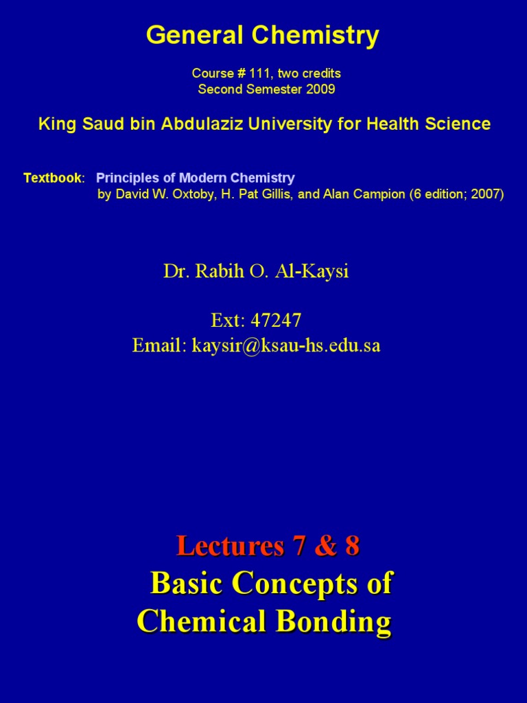 Chemical Bonding Concepts and Types | PDF | Chemical Bond | Covalent Bond