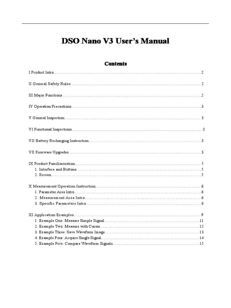 DSO Nano V3 User's Manual | PDF | Electronics | Manufactured Goods