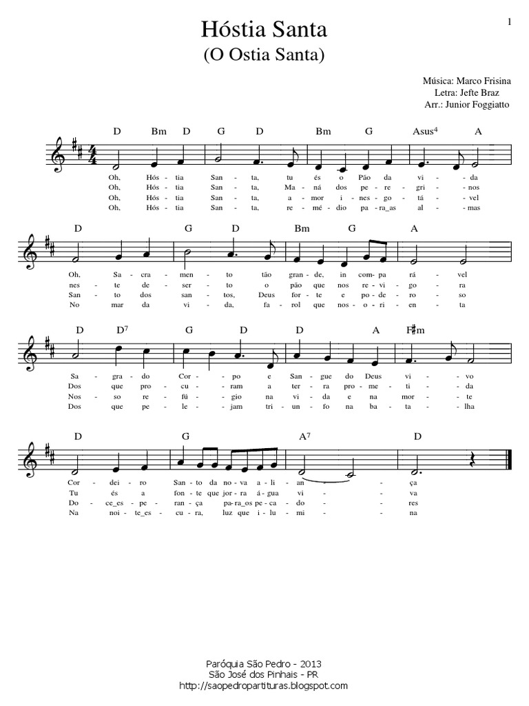 Hostia Santa - Marco Frisina PT | PDF