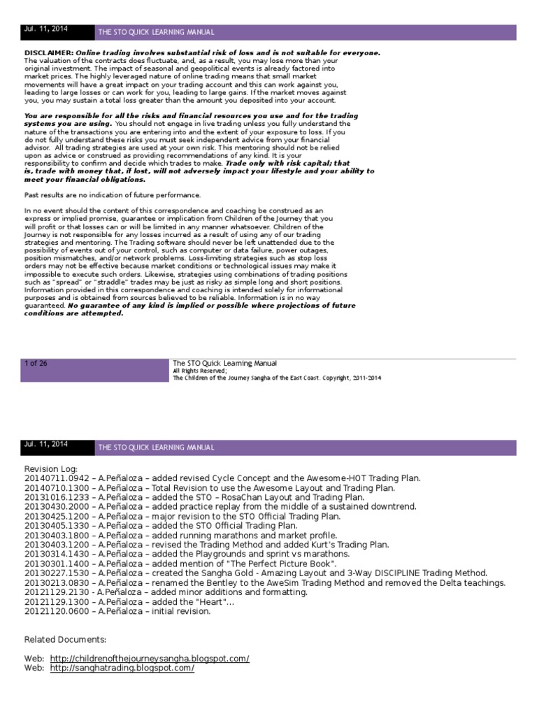 STO - The STO Quick Learning Manual | PDF | Risk | Investing
