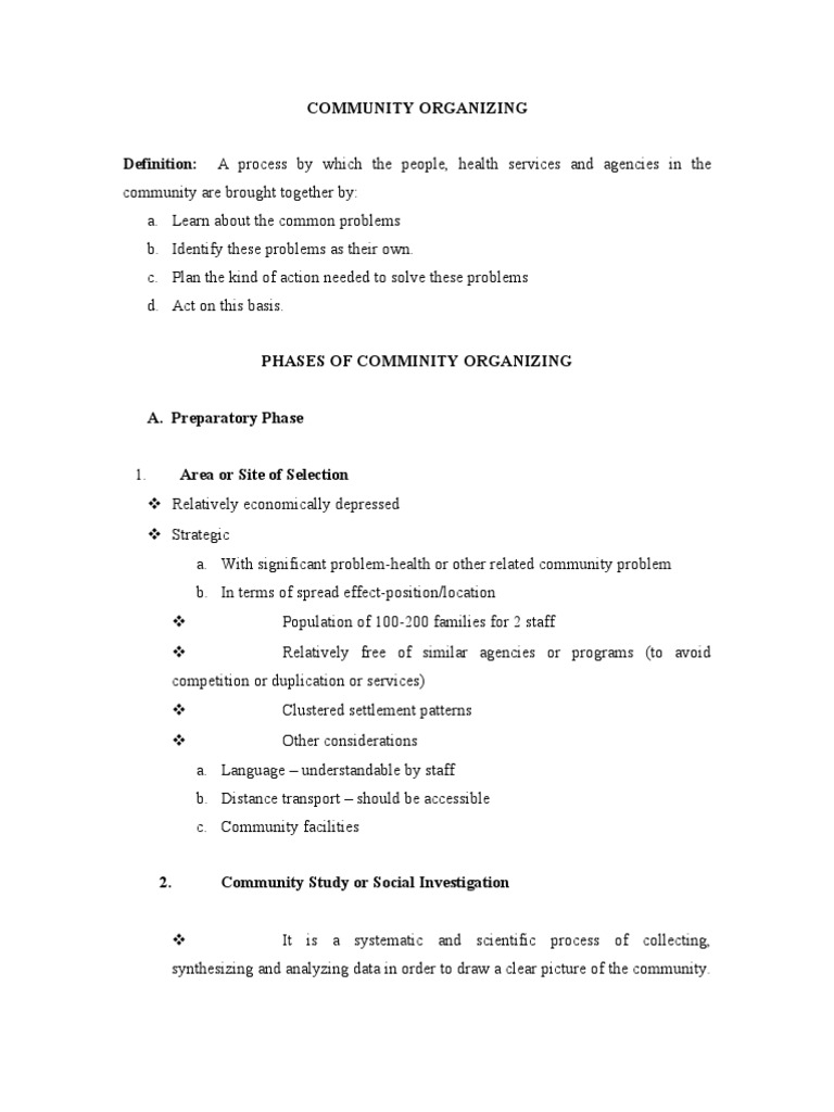 Community Organizing Phases Explained | PDF | Community | Community ...
