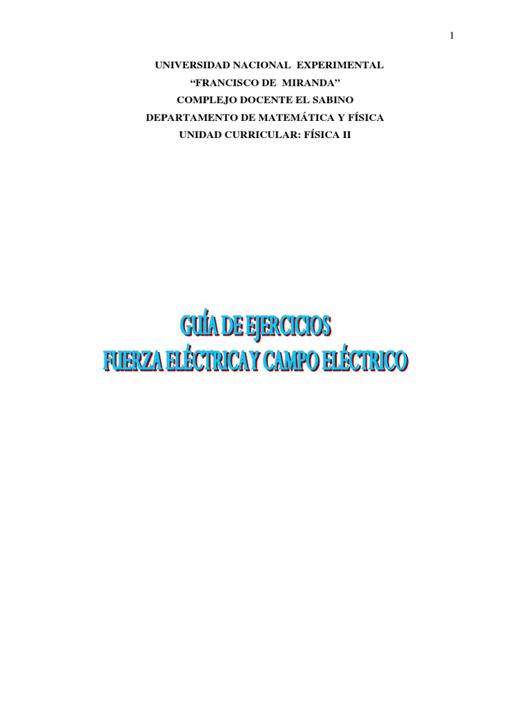 Fisica | PDF | Campo eléctrico | Fuerza