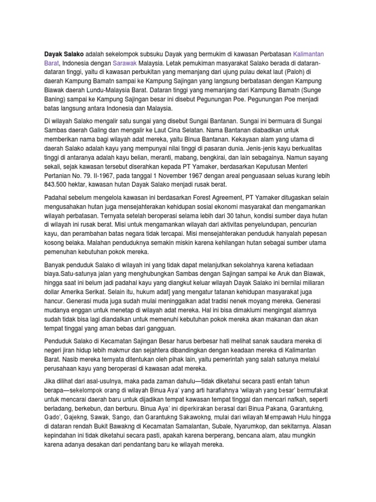 Dayak Salako | PDF | Ilmu Sosial
