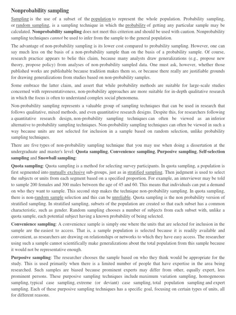 Nonprobability Sampling | PDF | Sampling (Statistics) | Scientific Method