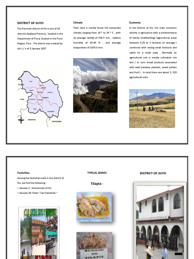 Suyo District: Climate, Economy, and Festivities | PDF