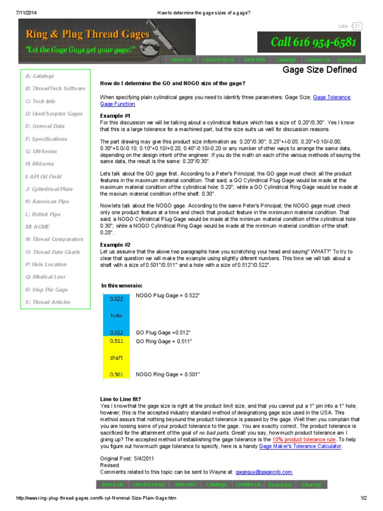 How To Determine The Gage Sizes of A Gage | PDF | Engineering Tolerance ...