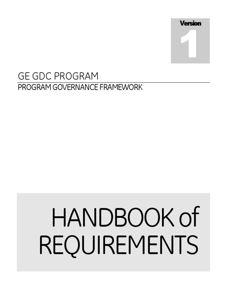 Handbook of Requirements: Ge GDC Program | PDF | Governance | Audit