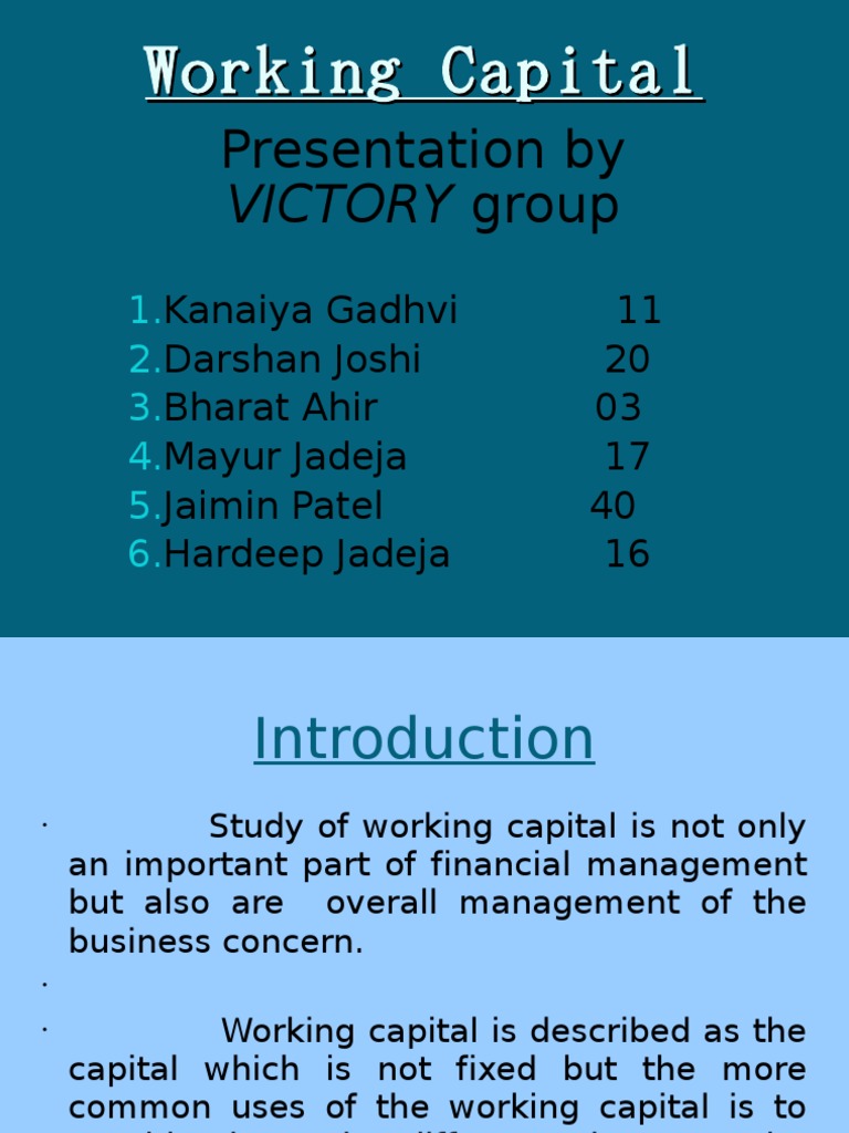 Working Capital | PDF | Working Capital | Capital (Economics)