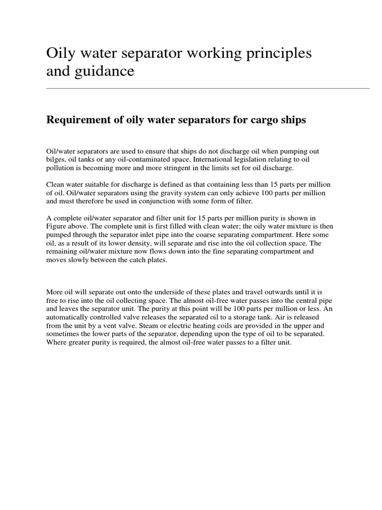 Oily Water Separator | Mechanical Engineering | Chemical Engineering