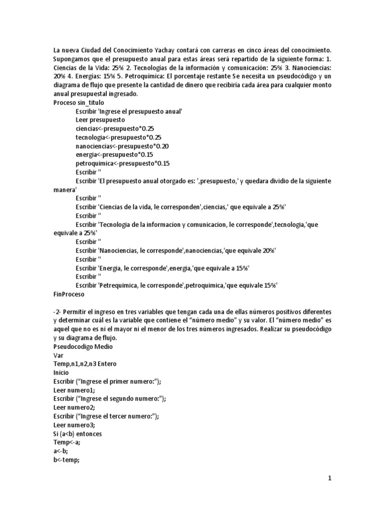 Pseudocódigos y Algoritmos Básicos | PDF | Algoritmos | Lenguaje de programación