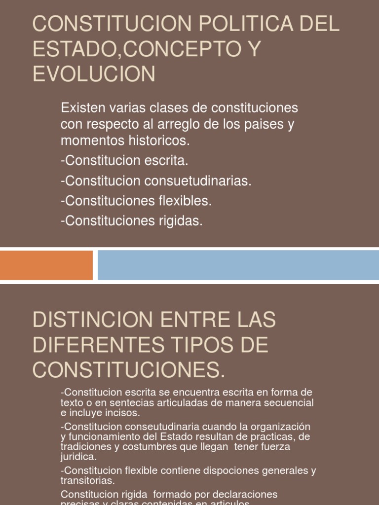 Constitucion Politica Del Estado Concepto Y Evolucion Pdf